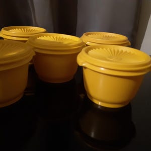 Vintage Tupperware. Bright Yellow Press and Seal Servalier Containers ...