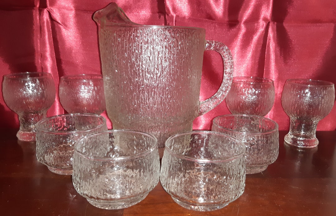 Crown Corning Kaaru Glass Pitcher and Glasses Set - Etsy