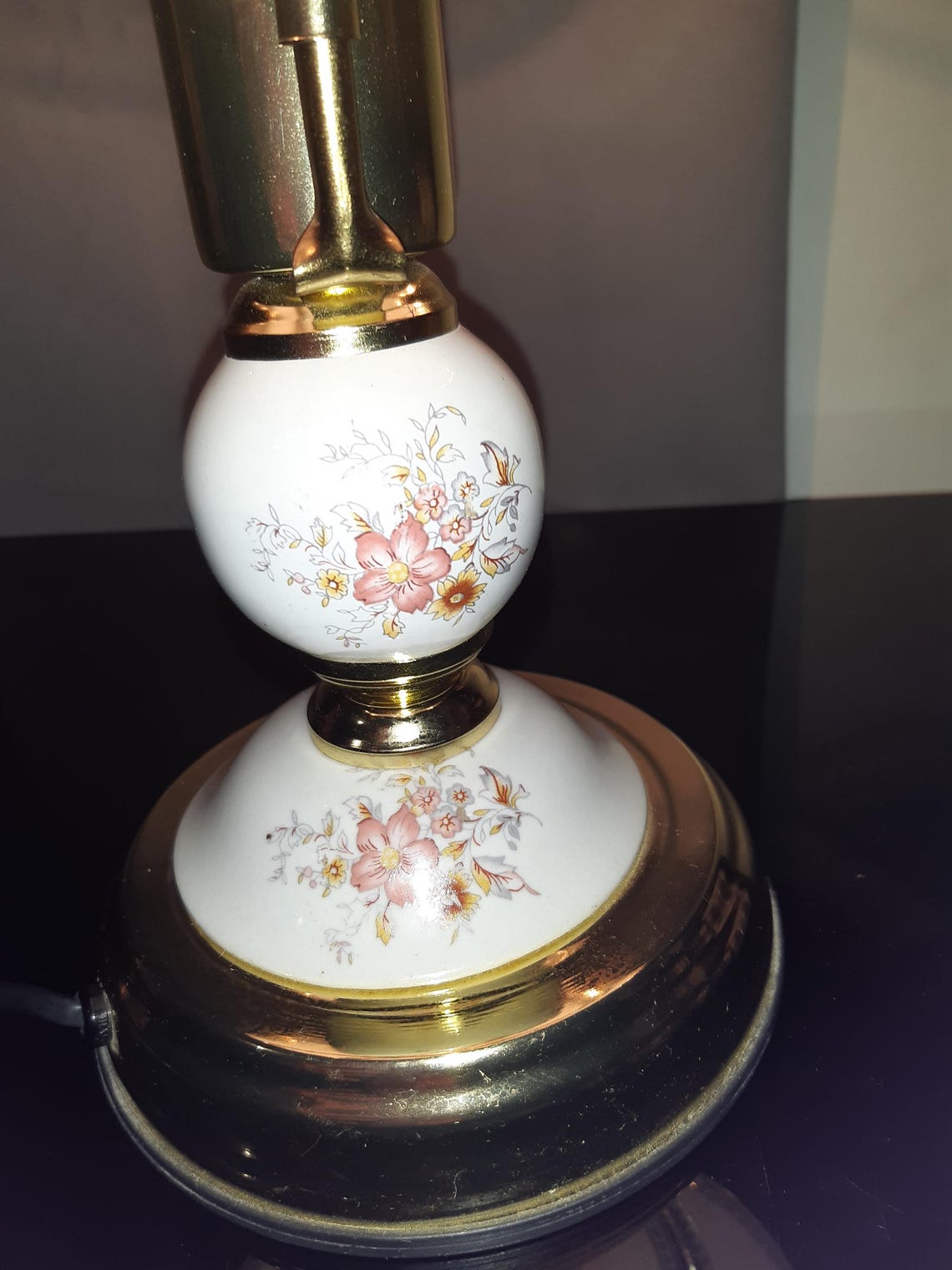 Touch Lamp. Brass, Glass and Ceramic Touch Lamp. Table Lamp. Bedside ...