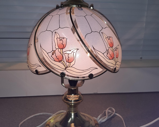 Brass and Glass Touch Lamp. 3 Stage Touch Lamp. Tested and Tagged by a ...