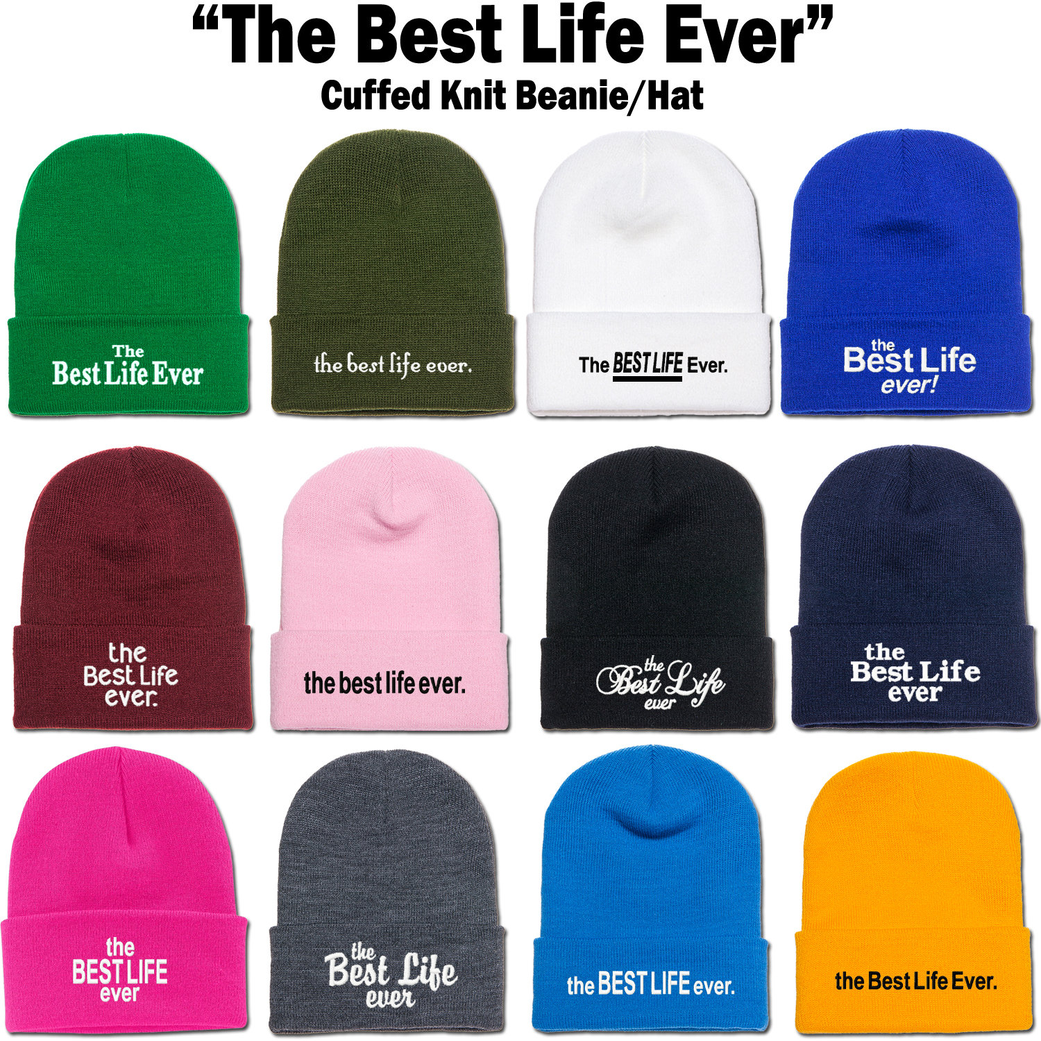 The Best Life Ever Cuffed Knit Hat Beanie Jehovah's | Etsy