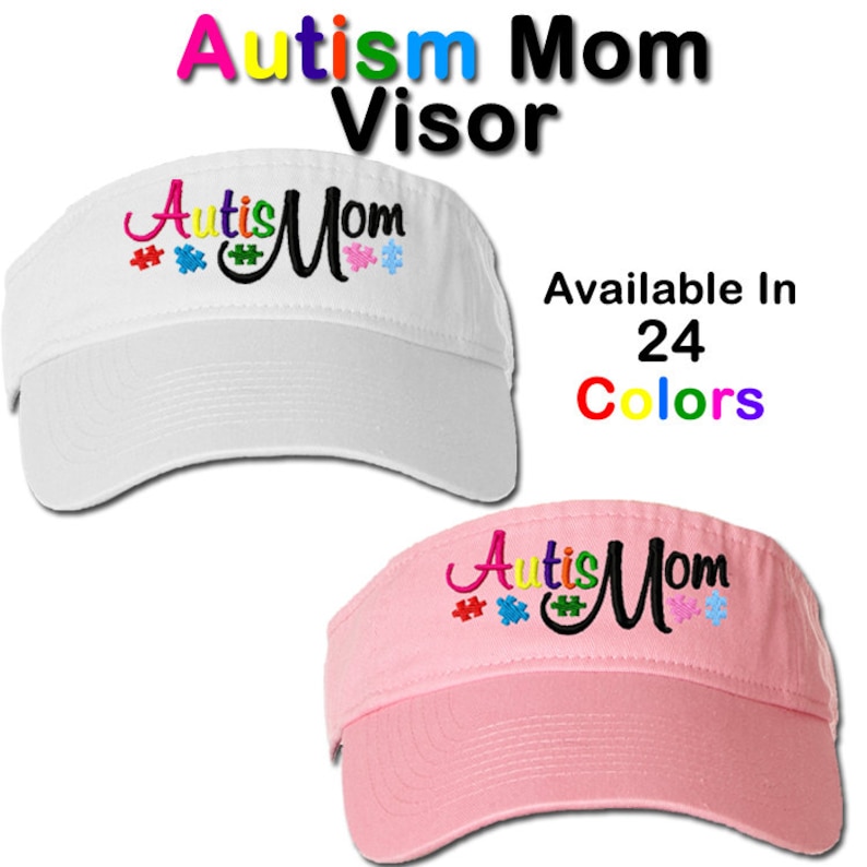 Autism Mom Embroidered Sun Visor Autistic AuSome Spectrum | Etsy