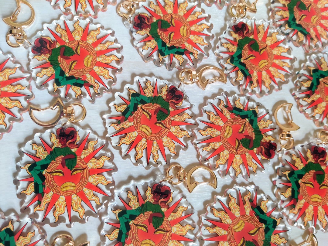 Sun Gazing Keychain Cute Keychain Sun Art Sun Keychain - Etsy