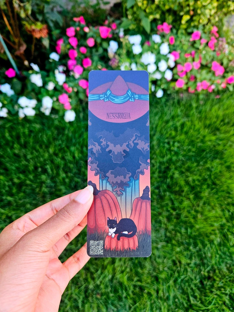 Jack-o-lantern Harvest Bookmark | Halloween Original Art | Witch ...