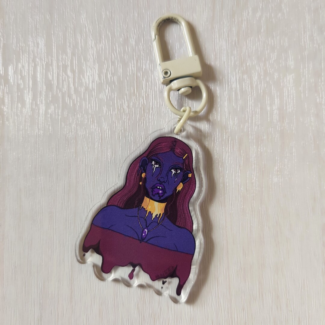 Melting Keychain | Cute Acrylic Keychain | Original Art - Etsy