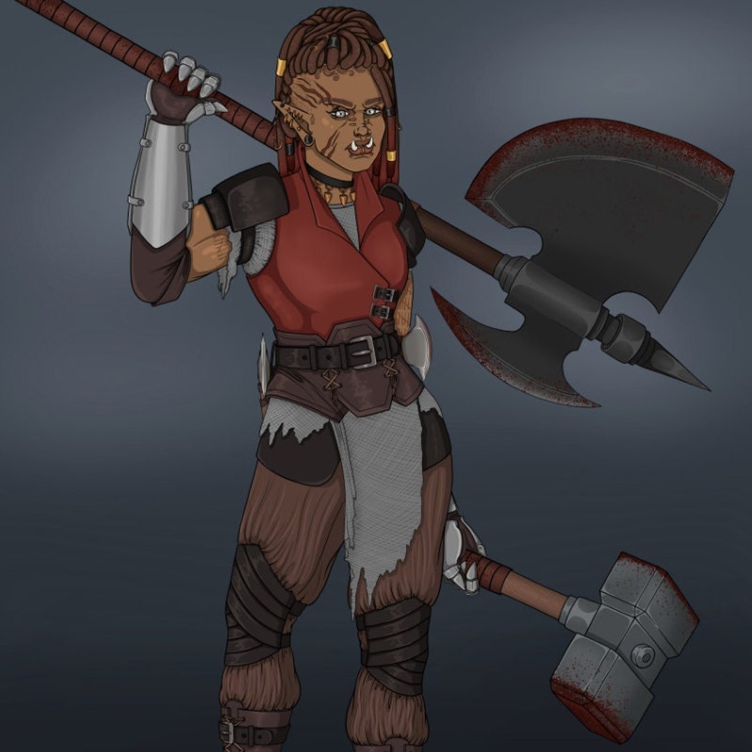 The Orc Barmaid Art Print Fantasy Art Print - Etsy