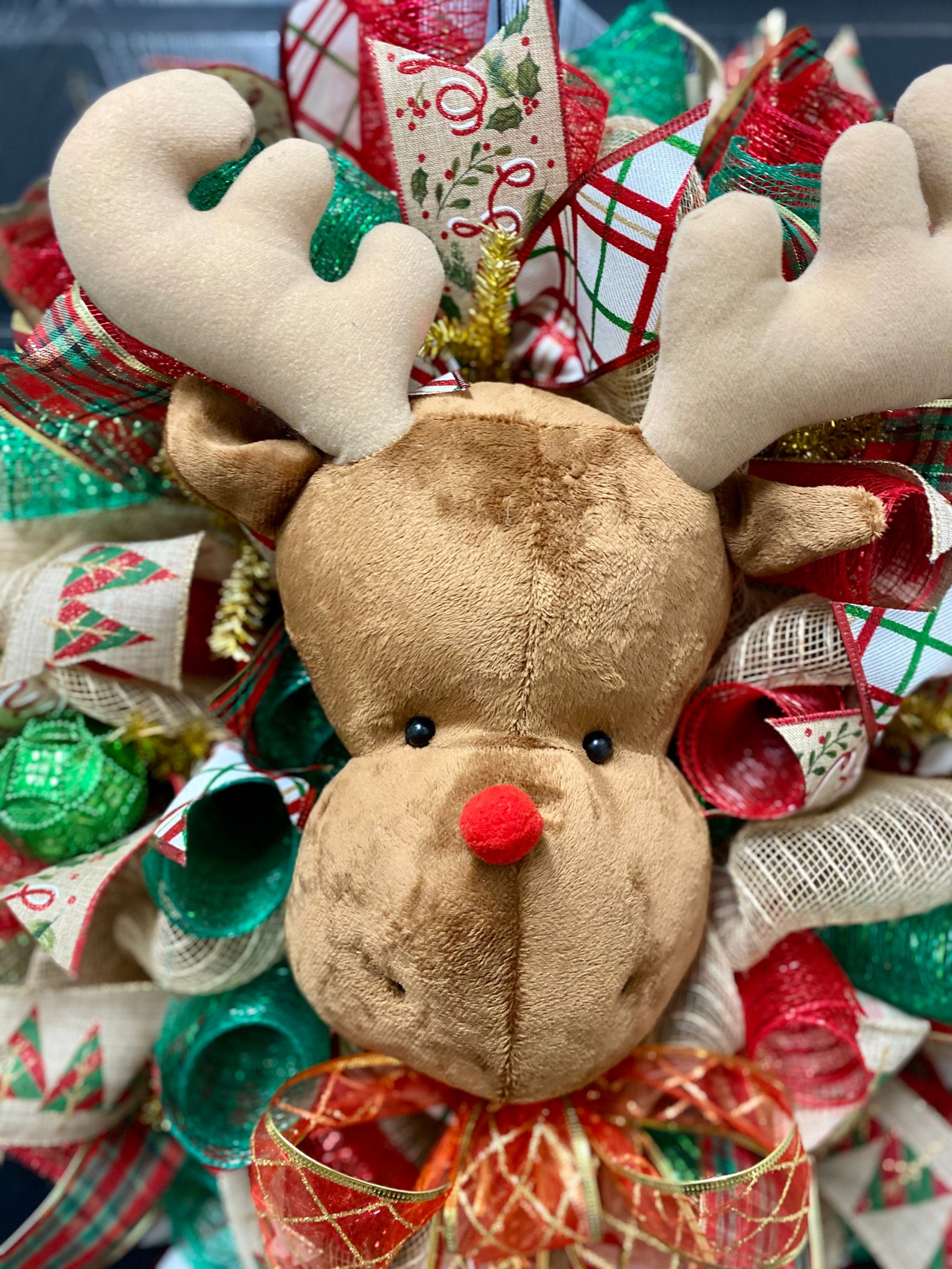 Rudolf Wreath Reindeer Wreath Christmas Wreath Holiday | Etsy