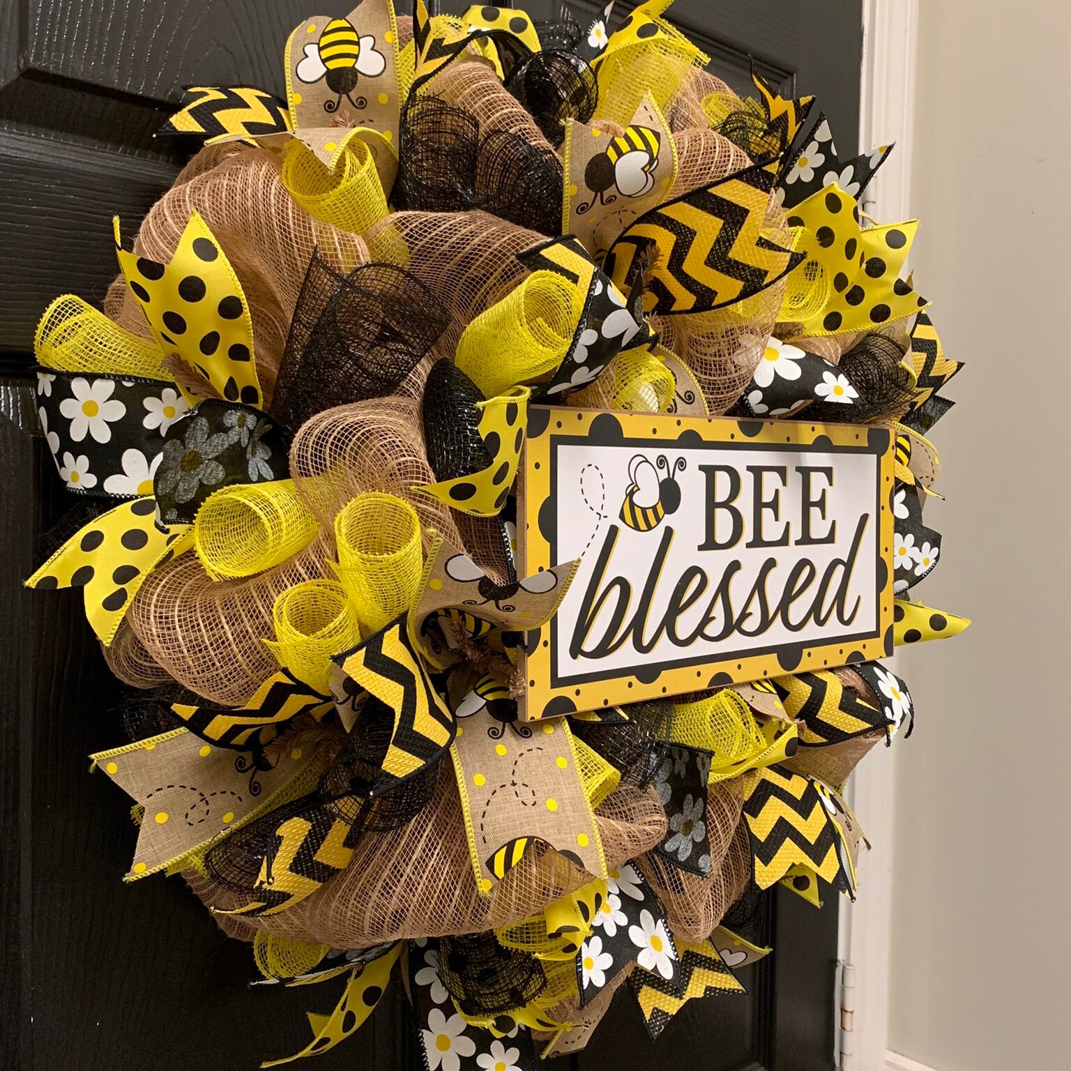 Bee Blessed Wreath, Bee Wreath, Spring Wreath, Summerwreath, Everyday ...
