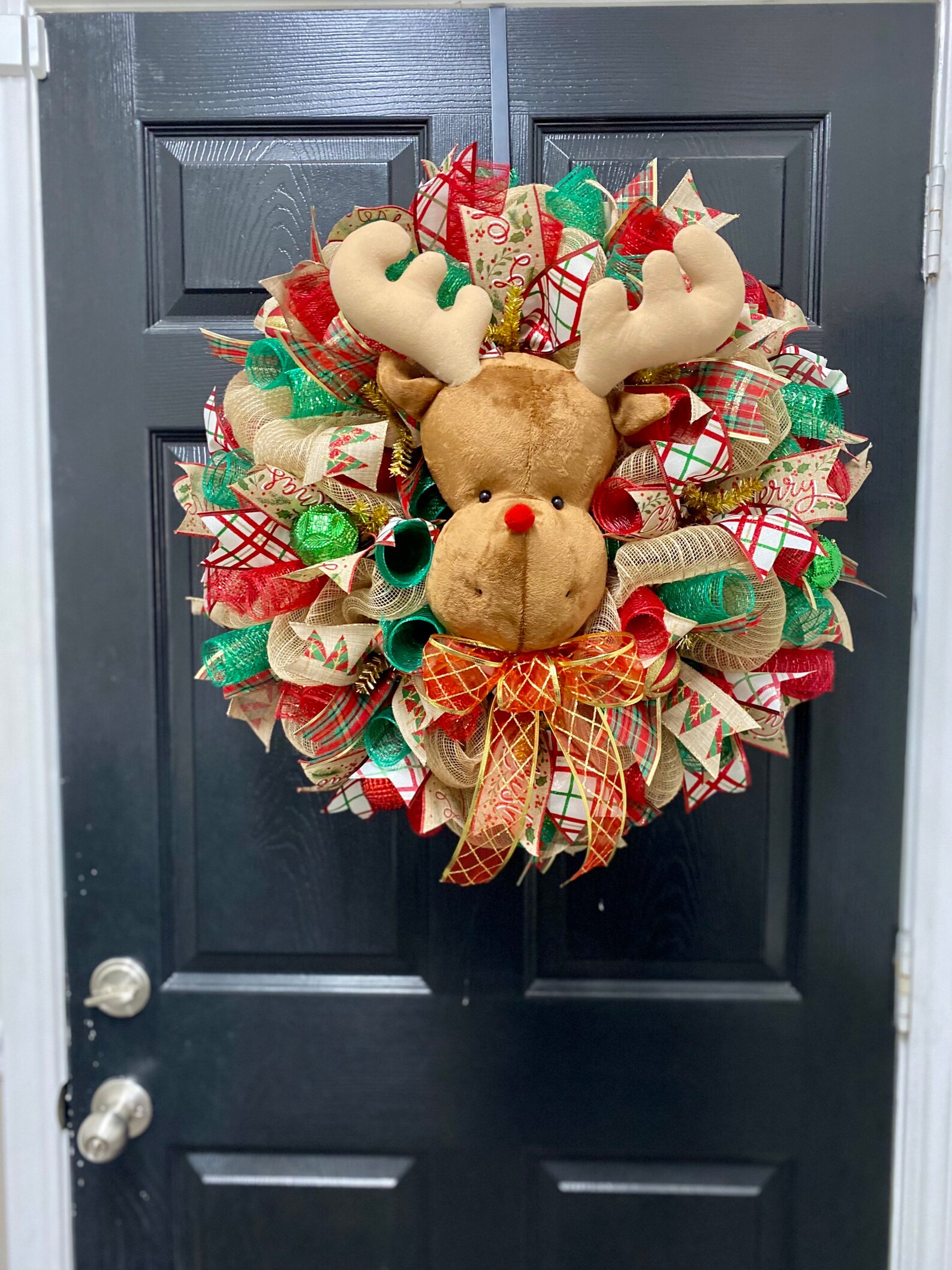 Rudolf Wreath Reindeer Wreath Christmas Wreath Holiday | Etsy
