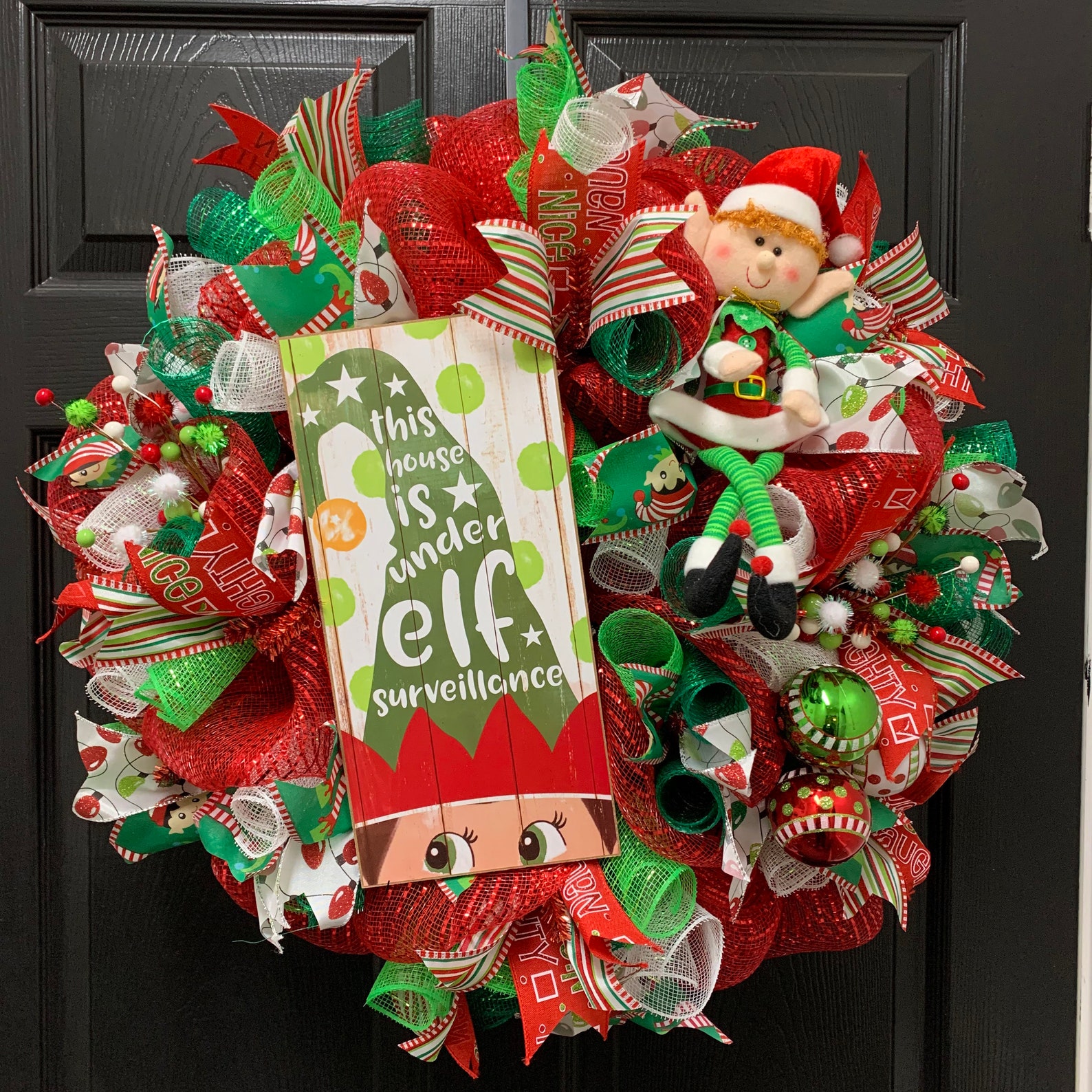 Elf Surveillance Wreath Christmas Elf Wreath House Under Elf - Etsy
