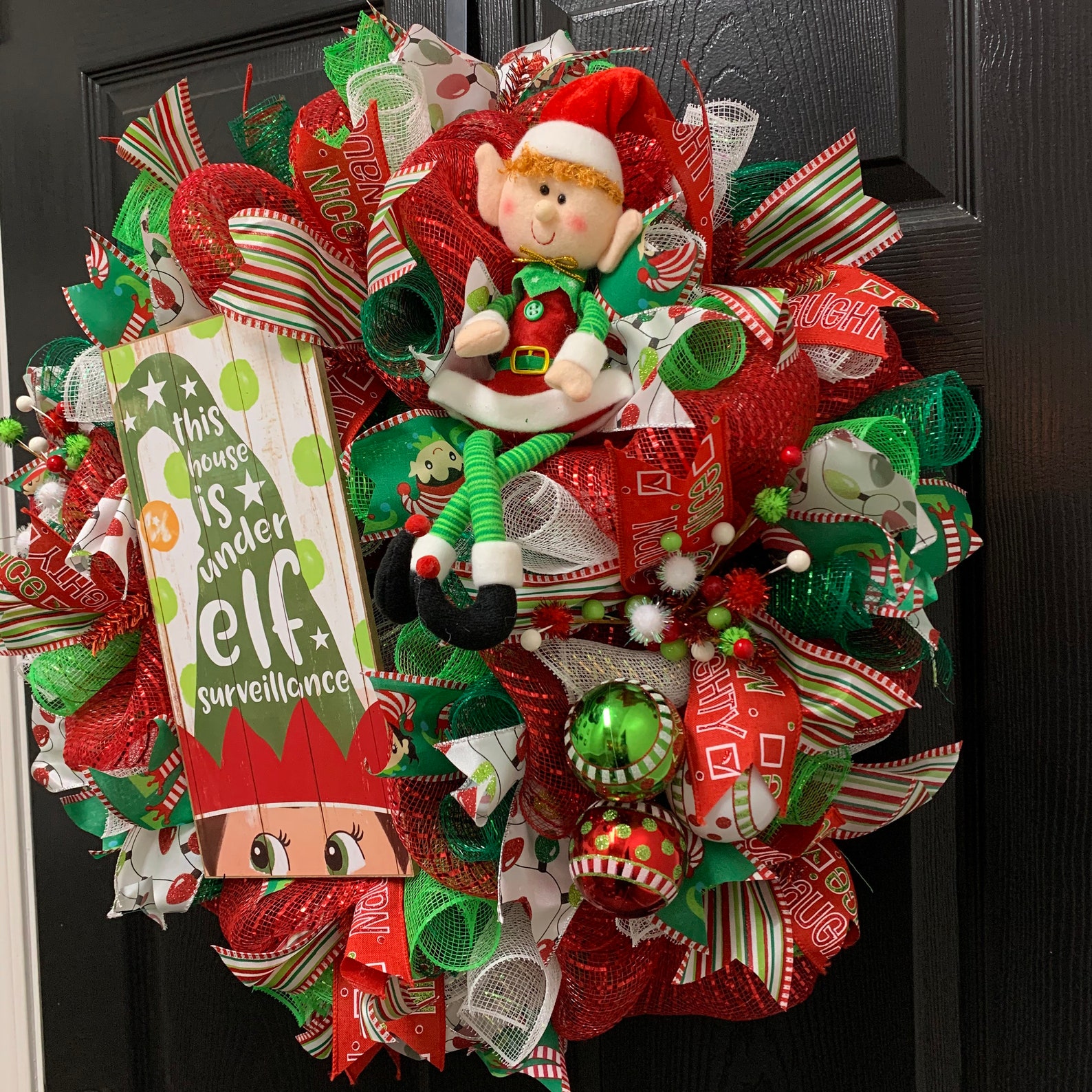 Elf Surveillance Wreath Christmas Elf Wreath House Under Elf - Etsy