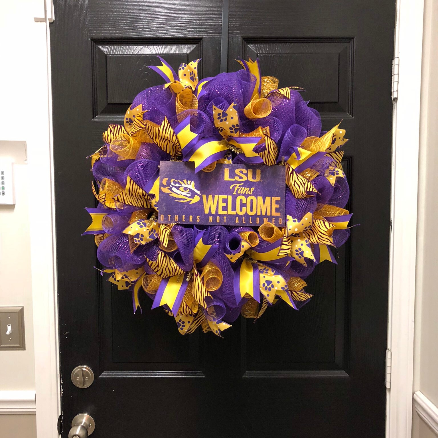 LSU Wreath, LSU Tigers Wreath, College Football Wreath, LSU Deco Mesh ...