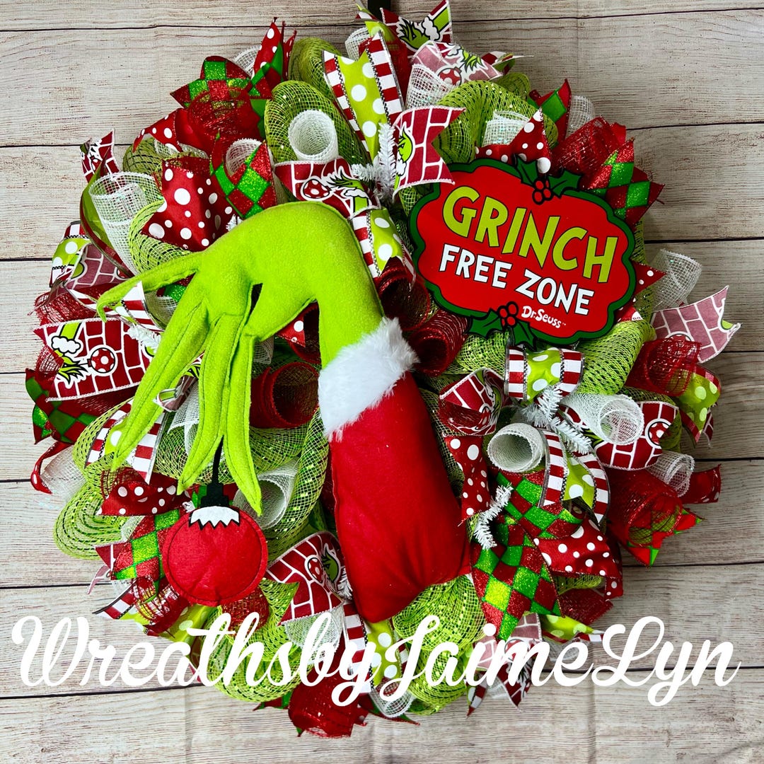 Grinch Wreath, Christmas Wreath - Etsy