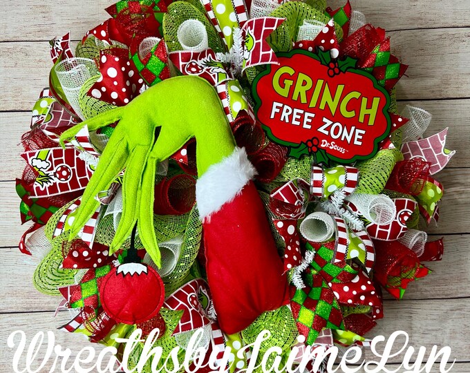 Grinch Wreath, Christmas Wreath - Etsy