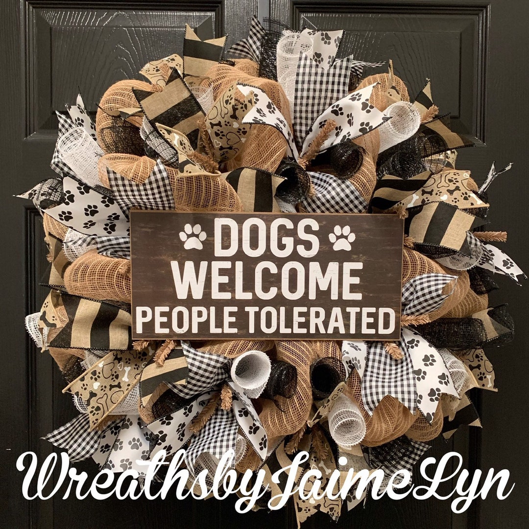 Dog Wreath, Dog Welcome Wreth, Pet Lover Wreath, Vet Wreath, Dog ...