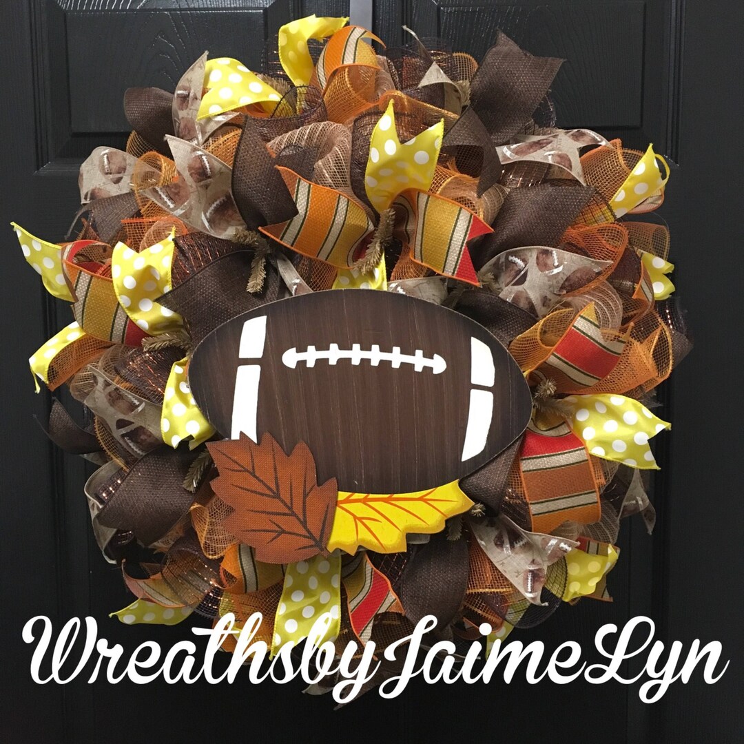 Football Wreath, Fall Wreath, Autumn Wreath, Front Door Wreath ...