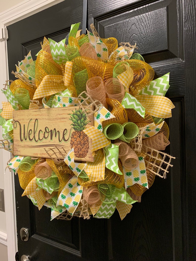 Pineapple Wreath, Summer Wreath - Etsy