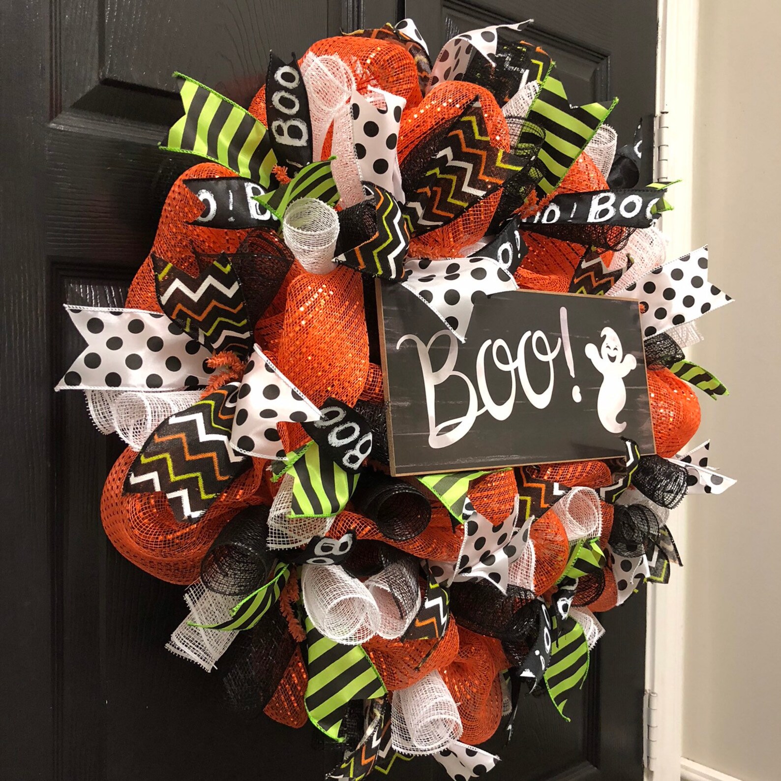 Halloween Wreath, Boo Wreath, Halloween Decor, Ghost Wreath, Holiday ...