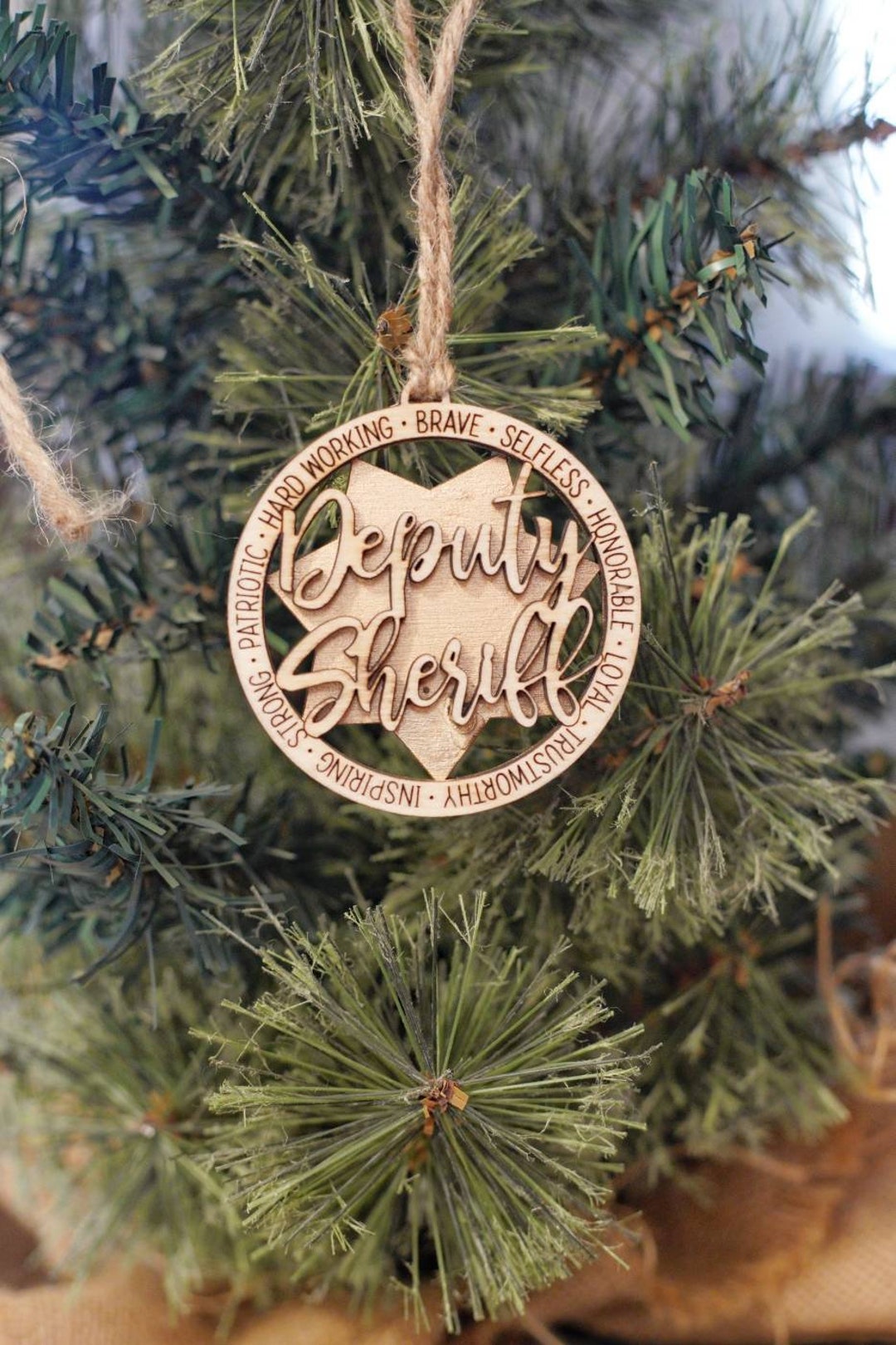 Gift for Deputy Sheriff, Sheriff Ornament, Double Layered Ornament With ...