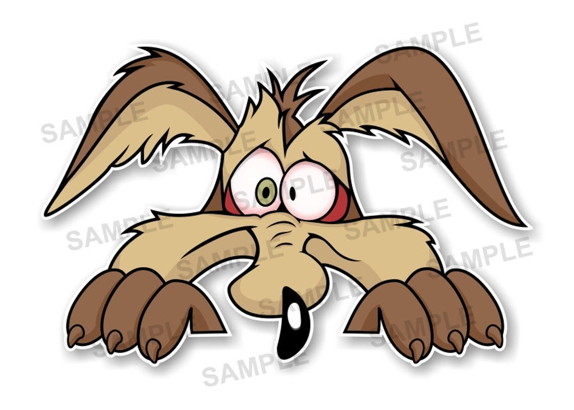 Wile E Coyote Peeking Precision Cut Decal | Etsy Singapore