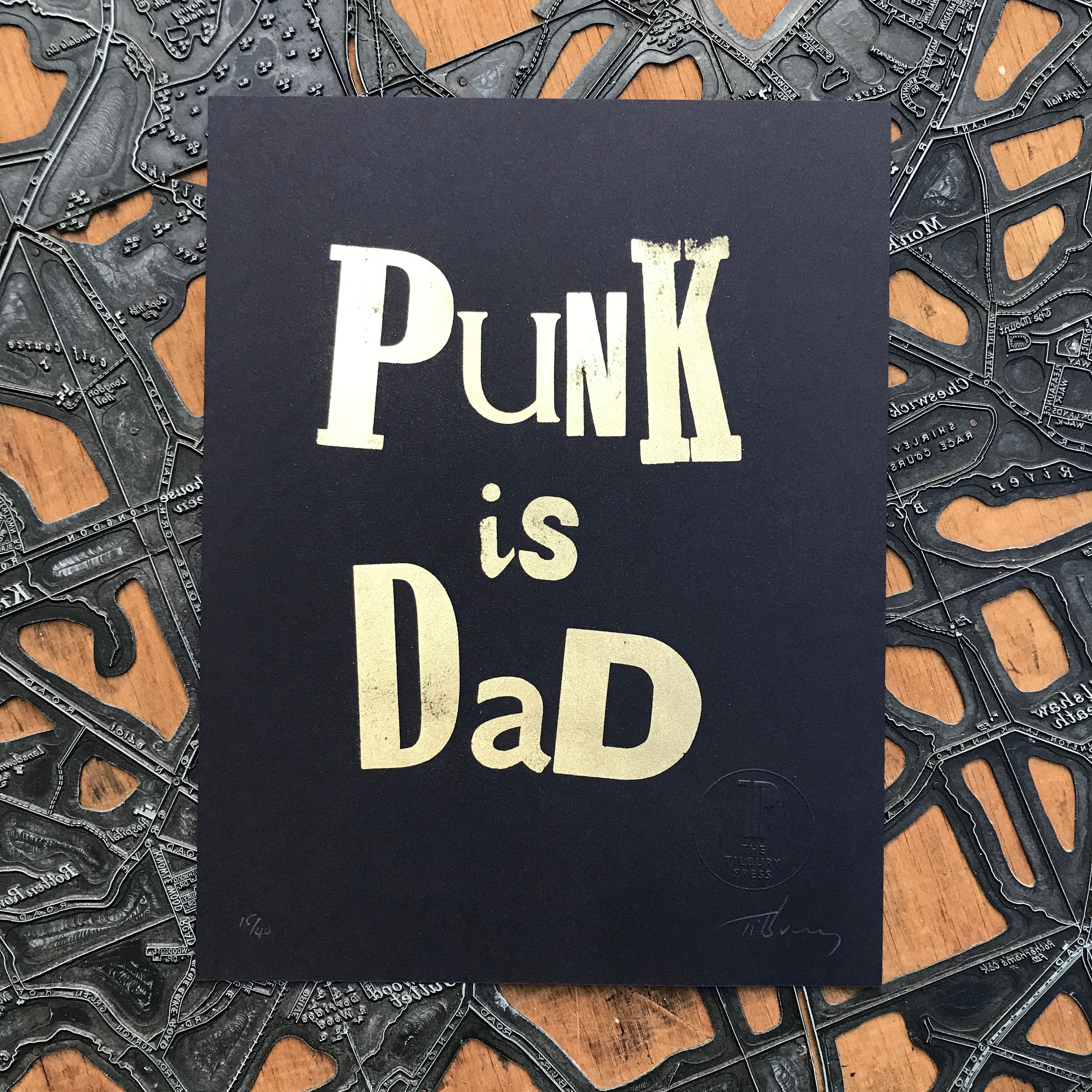 Punk is Dad. Letterpress Art Print. - Etsy
