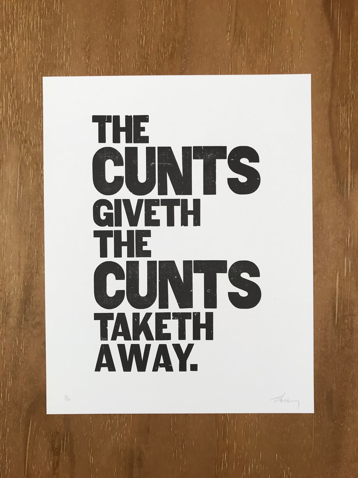 Giveth and Taketh Away. - Etsy