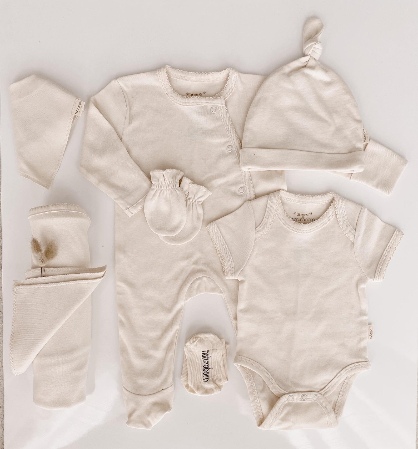 Organic Newborn Boy Gift Set: 7-piece GOTS Certified Cotton Baby Shower ...