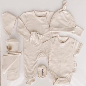 Organic Newborn Boy Gift Set: 7-piece GOTS Certified Cotton Baby Shower ...