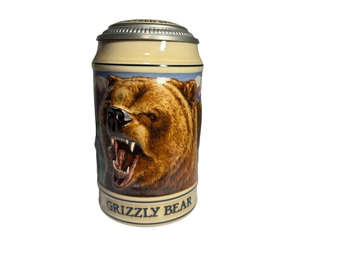 Budweiser Endangered Species Grizzly Bear Lidded Beer Stein 1992 - Etsy