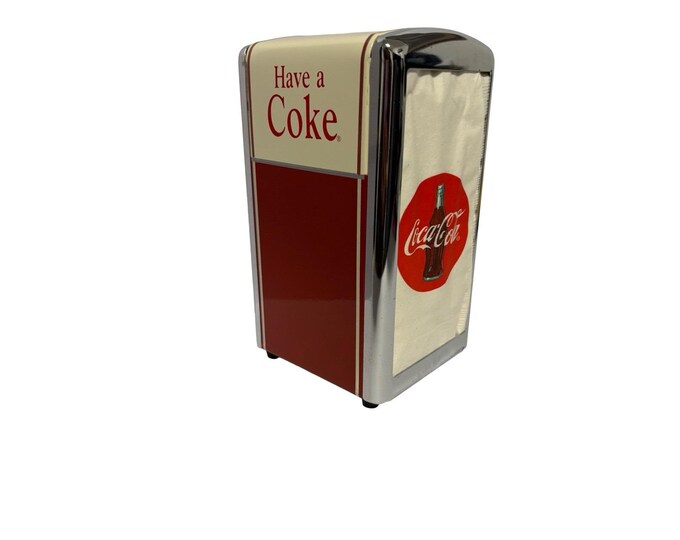 Vintage 1992 Coca-cola 'have a Coke' Metal Arch Top Napkin Dispenser - Etsy