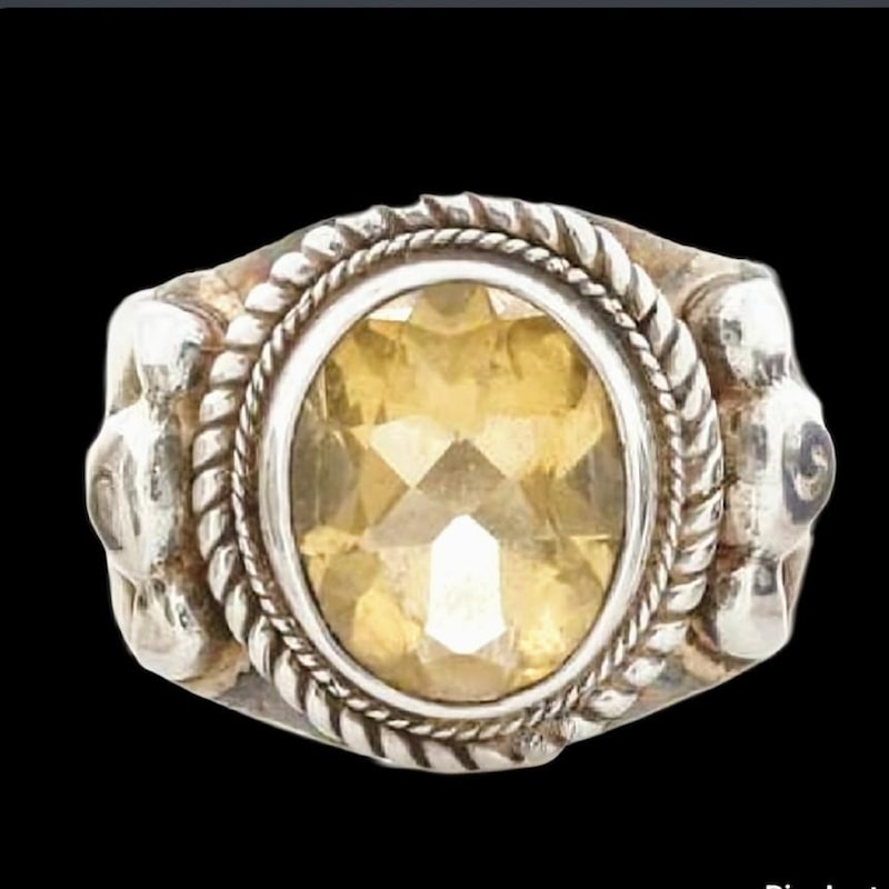 Yellow Stone Ring - Etsy