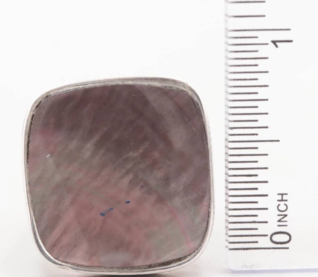 Estate Barry Brinker Mother of Pearl Sterling Silver Mens Pinky Ring ...