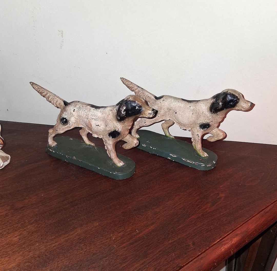 Sale From 397 Hubley Cast Iron Hunting Dog Bookends Antique Hand ...