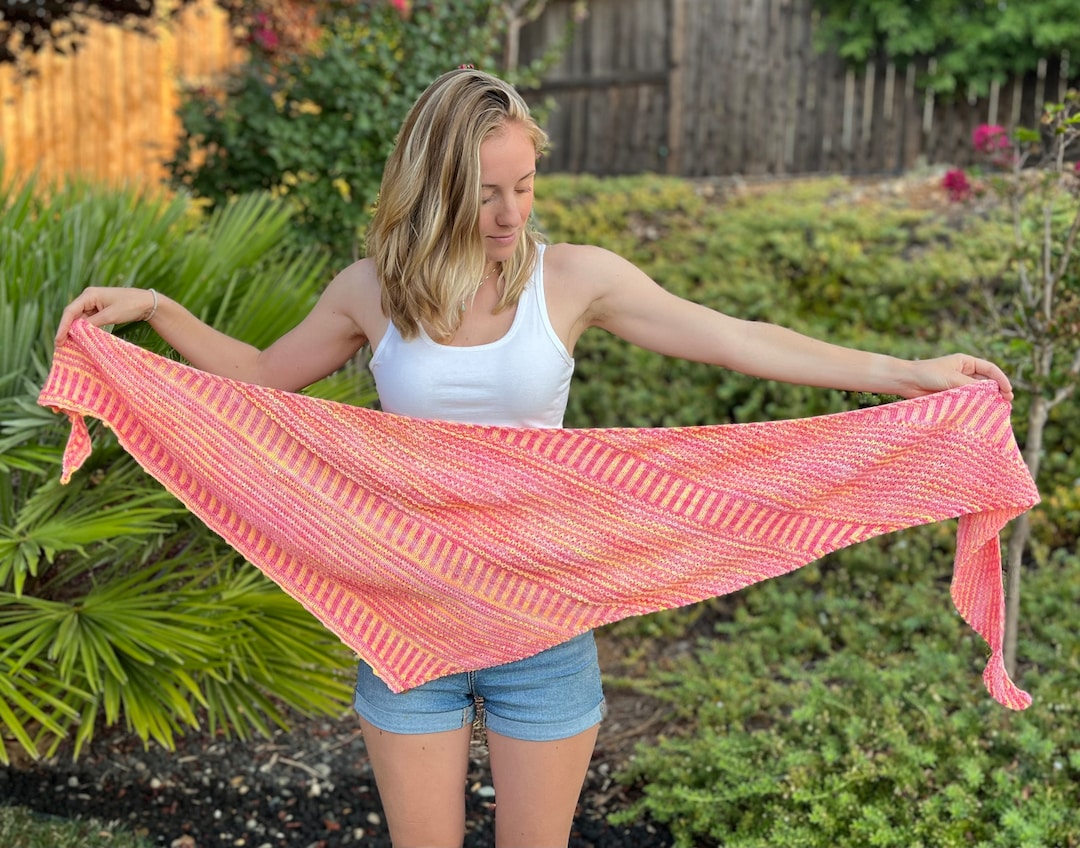 Hand Knit Shawl: Breathe and Hope by Casapinka - Etsy