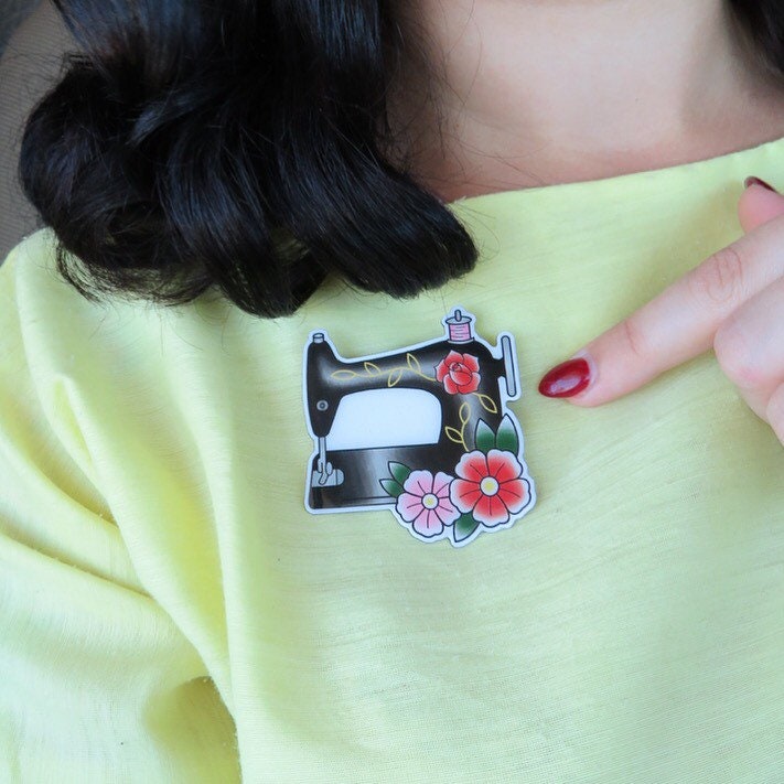 Vintage Sewing Machine Brooch / Pin / Pinup / 1950s / | Etsy