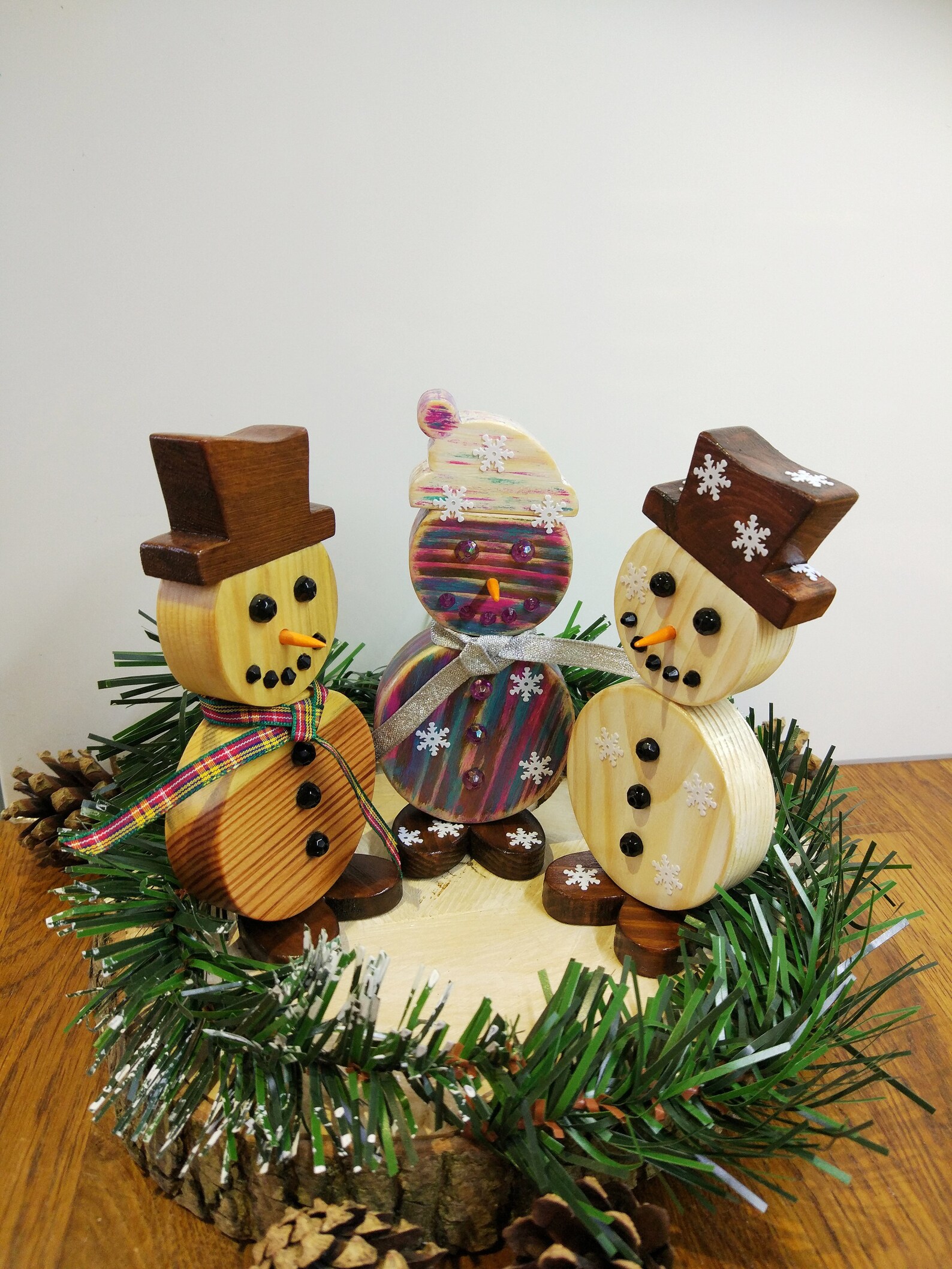 Handcrafted traditional Christmas gift wooden snowman | Etsy