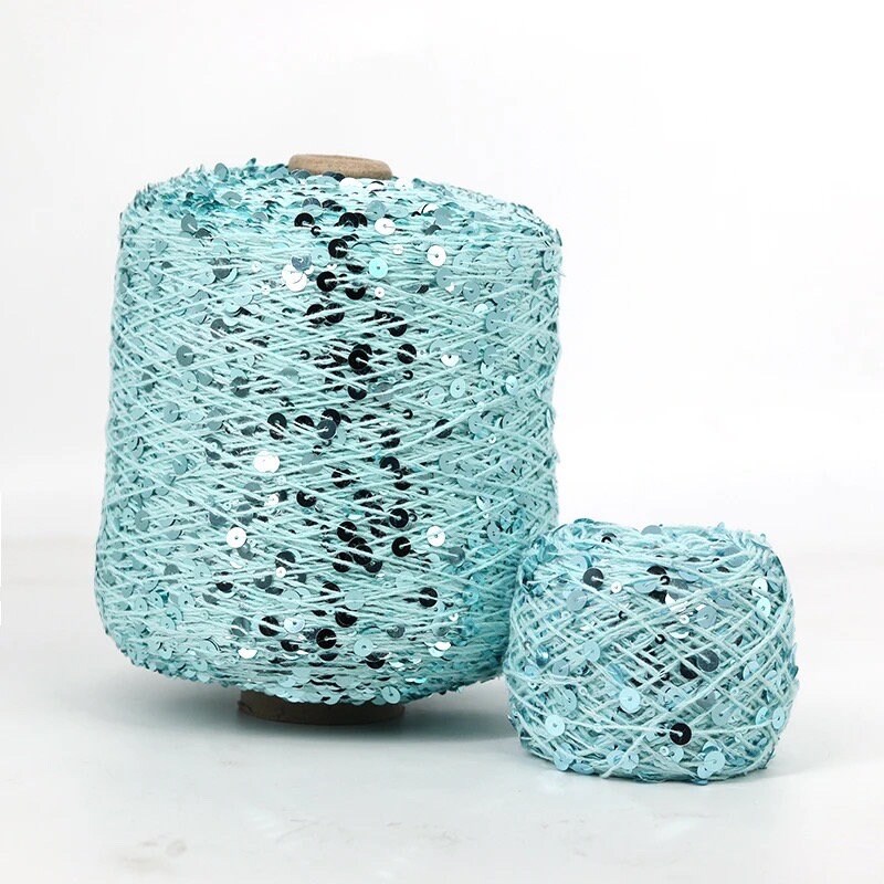 50g Sequin Yarn / Cotton Yarn / 6mm3mm Sequins / Hand Knitting Yarn ...
