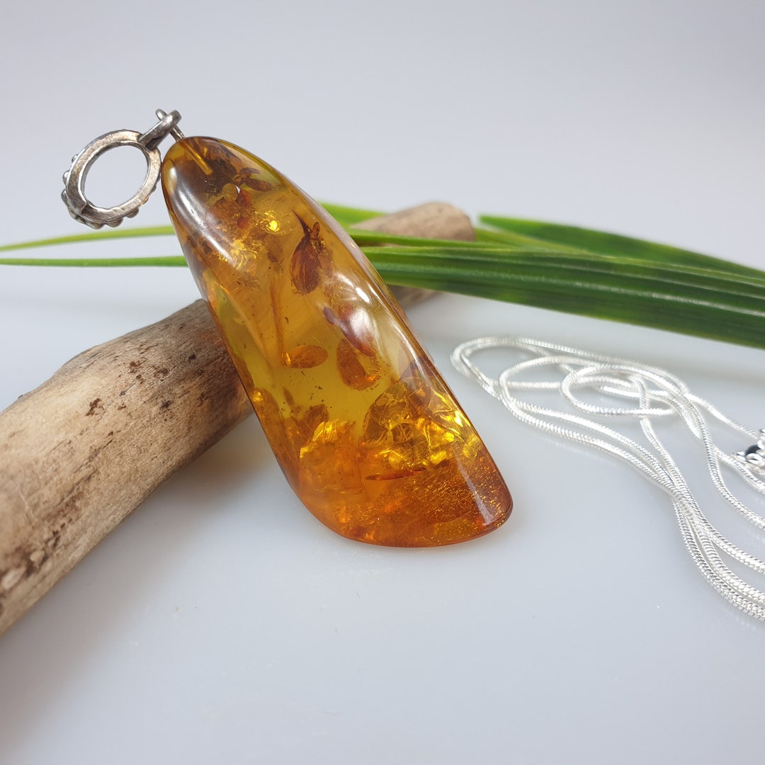 Huge Amber Pendant Massive Raw Authentic Yellow Brown Amber Pendant Big ...