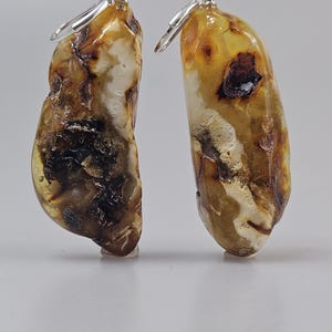 Raw Amber Earrings, Handmade Amber Earrings, Bernstein Ohrringe, Baltic ...