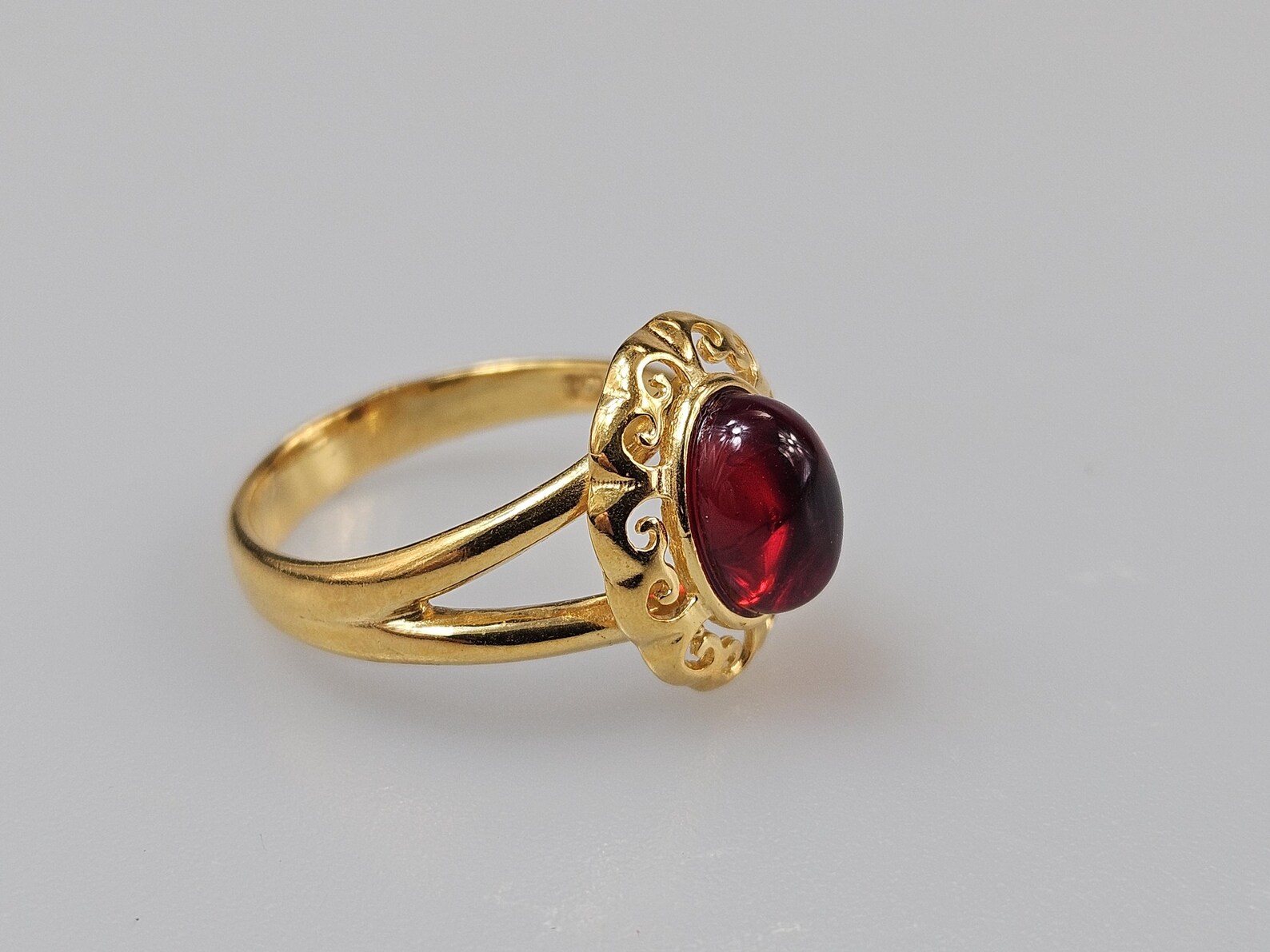 Amber Ring, Ruby Red Baltic Amber, Adjustable Ring, Resize Rings ...