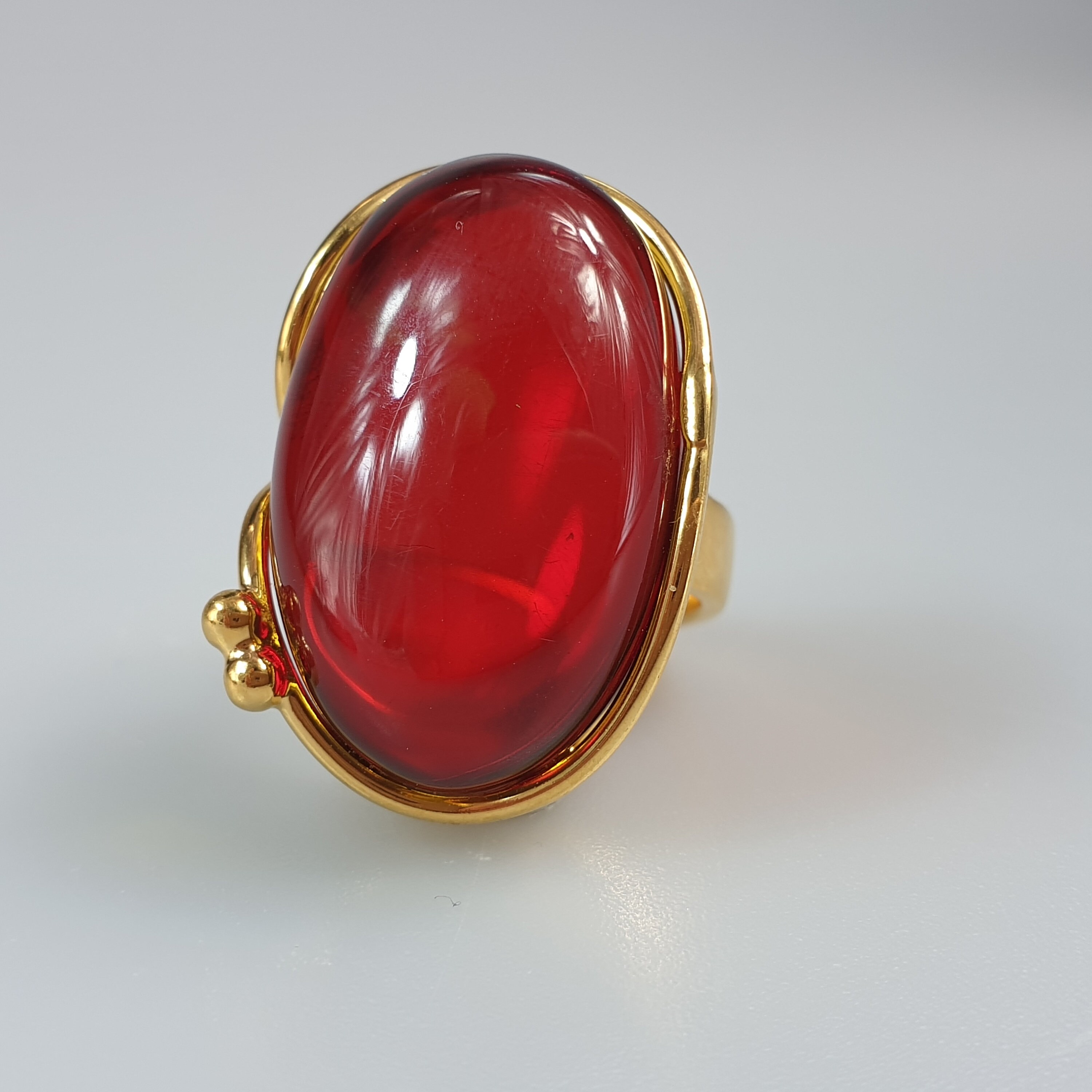 Amber Ring Ruby Red Baltic Amber Adjustable Ring Resize | Etsy