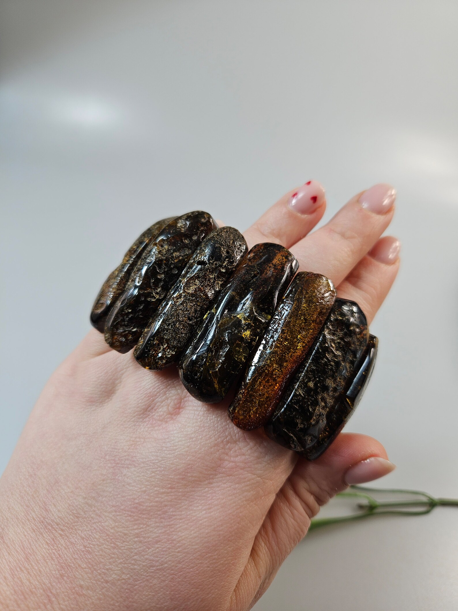 Massive Amber Bracelet. Raw Natural Baltic Amber. Handmade Bracelet ...