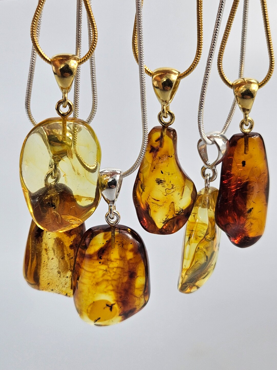 Amber Pendant With Insect, Raw Baltic Amber Gemstone Amulet, Unisex ...