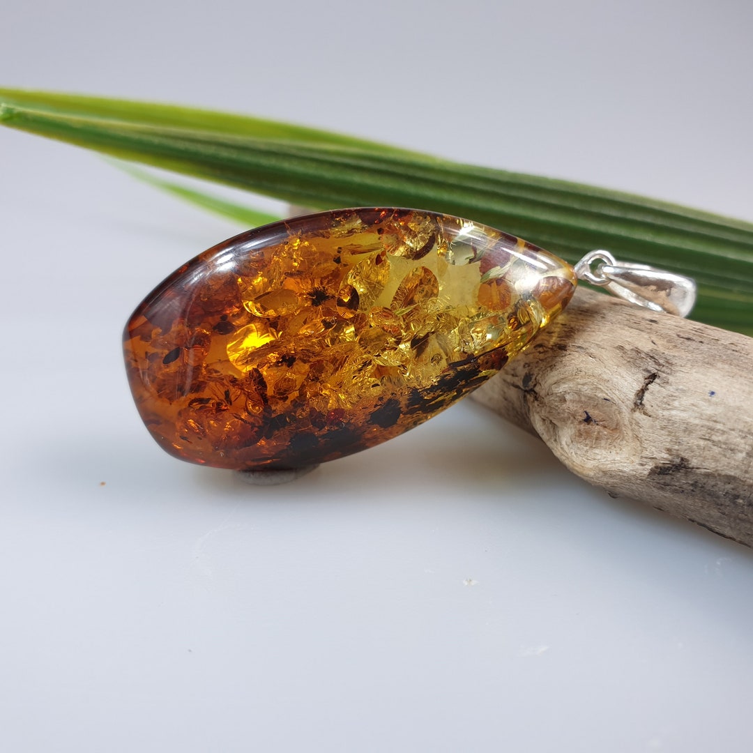 Red Amber Pendant, Batic Amber Pendant, Bernstein Anhanger, Genuine ...