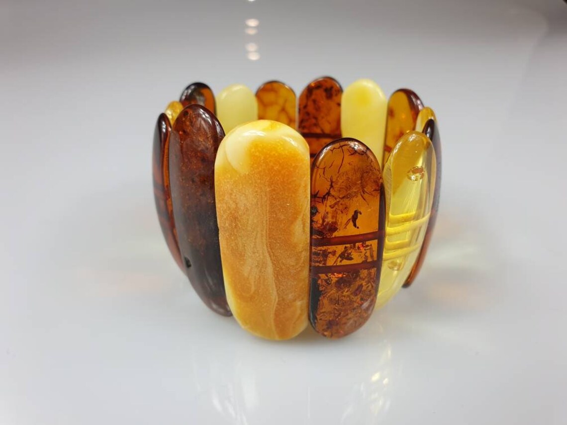 Multi Colour Genuine Amber Bracelet Unisex Large Amber Beads - Etsy