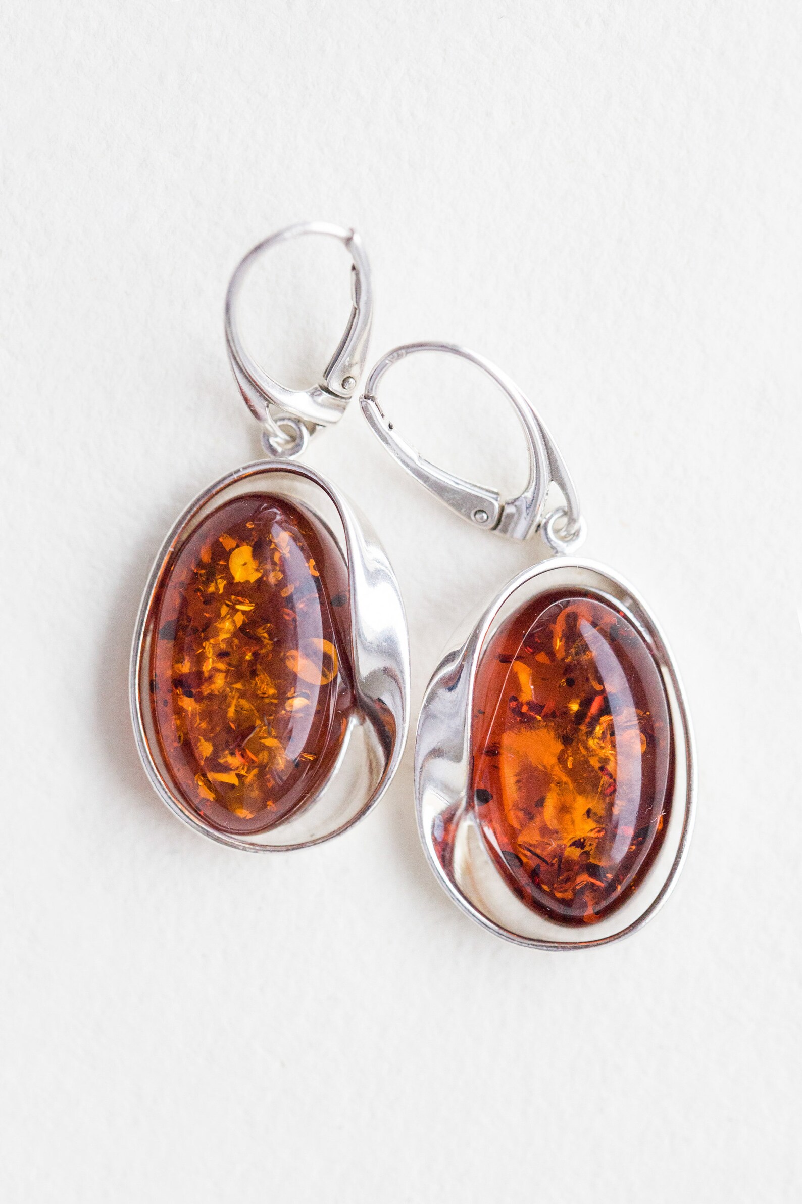 Large Amber Earrings Big Silver Earrings Baltic Amber | Etsy