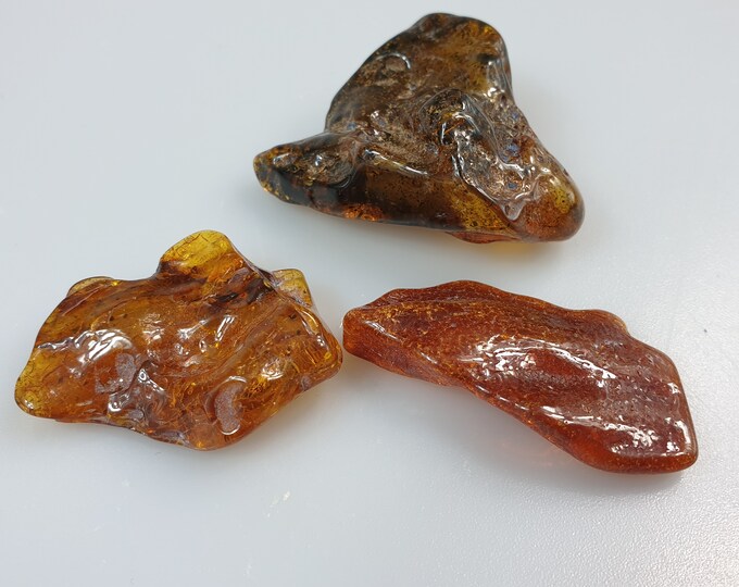Tumbled Stone of Genuine Baltic Amber, 3 Piece Average Weight ...
