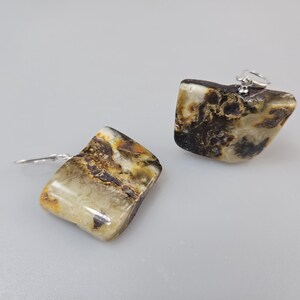 Raw Amber Earrings, Handmade Amber Earrings, Bernstein Ohrringe, Baltic ...