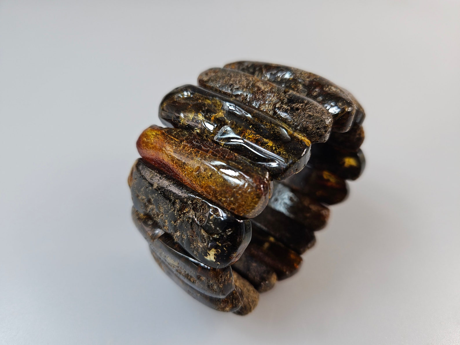 Massive Amber Bracelet. Raw Natural Baltic Amber. Handmade Bracelet ...