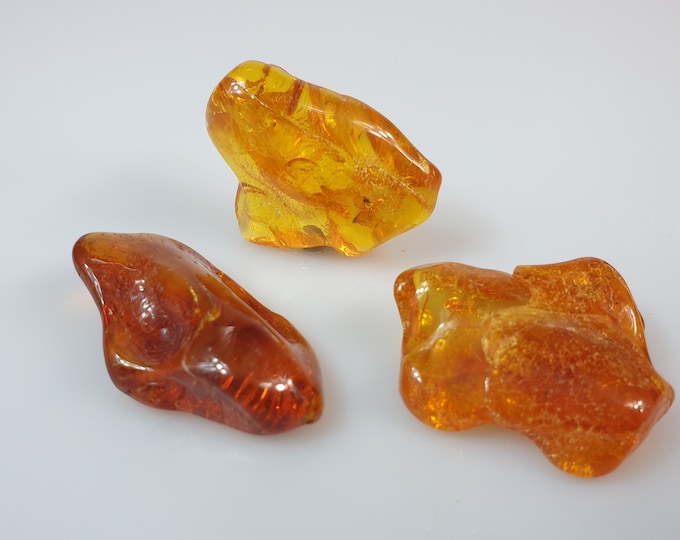 Amber Insect. 3 Flys Amber Inclusion. Fossil in Amber. Bug in Amber ...